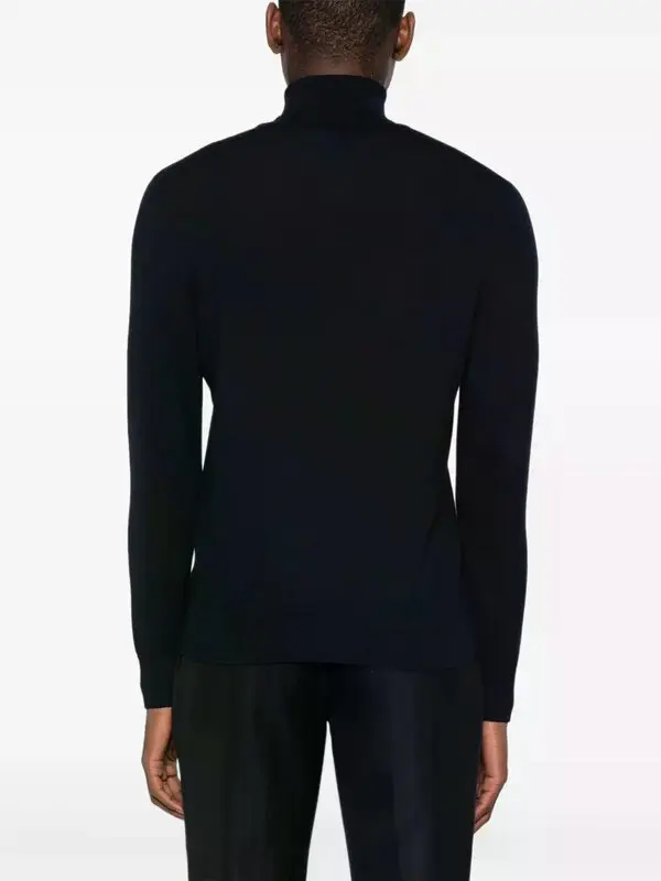 GRAN SASSO Roll-neck Fine Knit Sweater - Blue