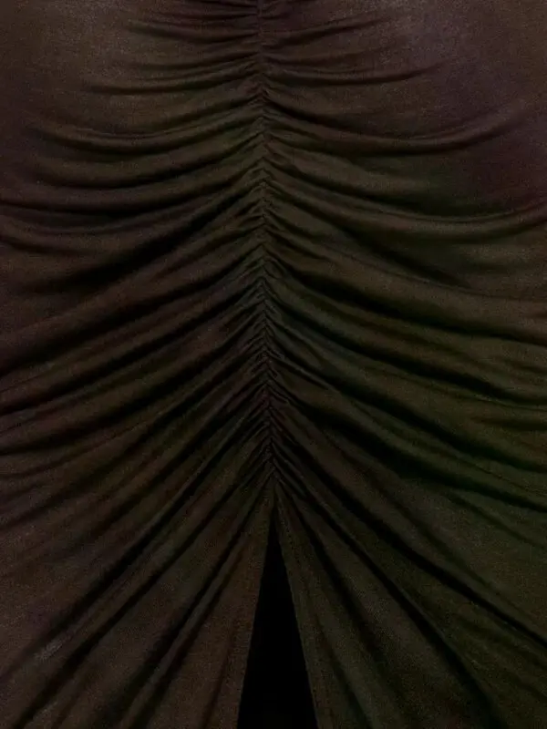Rick Owens Ruched Midi Skirt - Brown
