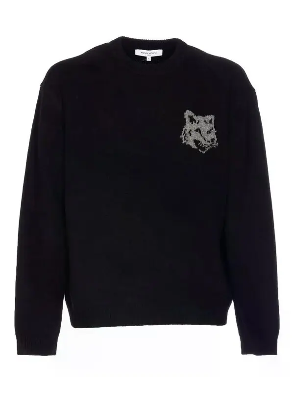 Maison Kitsuné Fox-head Intarsia Sweater - Black