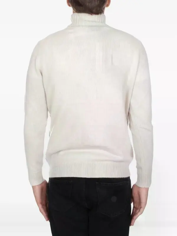 BALLANTYNE Argyle Roll-neck Cashmere Sweater
