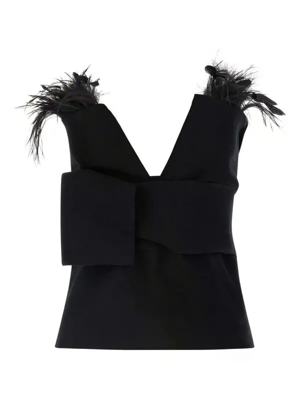 Alberta Ferretti Feather Bow Top