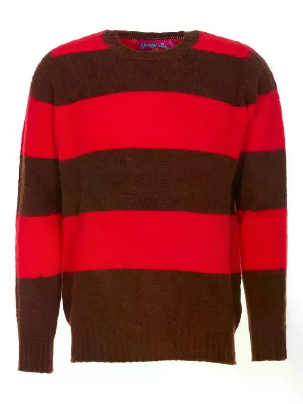 Howlin' Striped Crew Neck Sweater - Brown