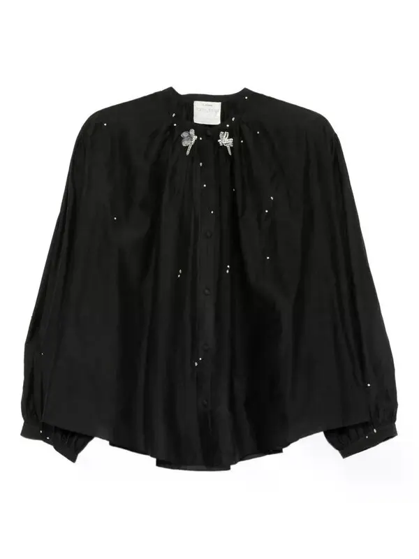 FORTE_FORTE Embellished Button-up Blouse