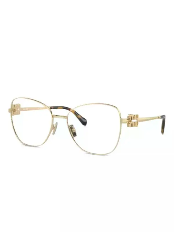 Miu Miu Geometric-frame Glasses - Gold