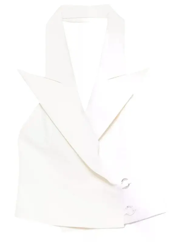 MEDEEA Ring-detail Vest - White