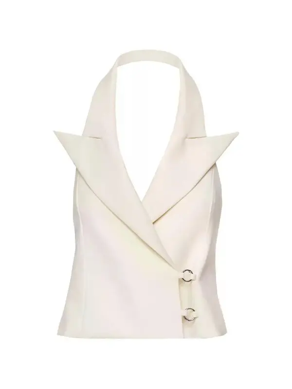 MEDEEA Ring-detail Vest - White
