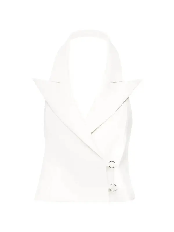 MEDEEA Ring-detail Vest - White