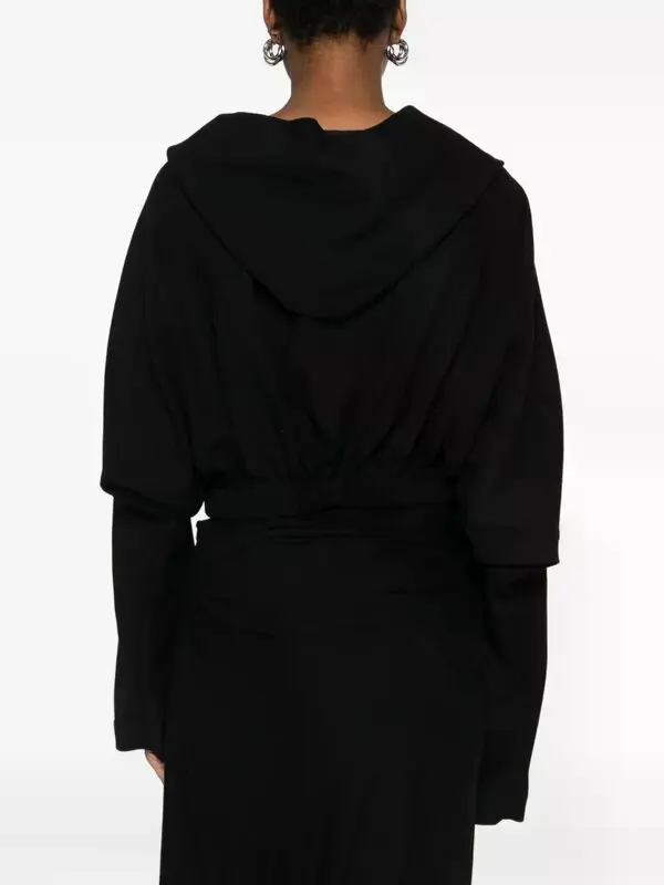 Rick Owens Cropped Hoodie - Black