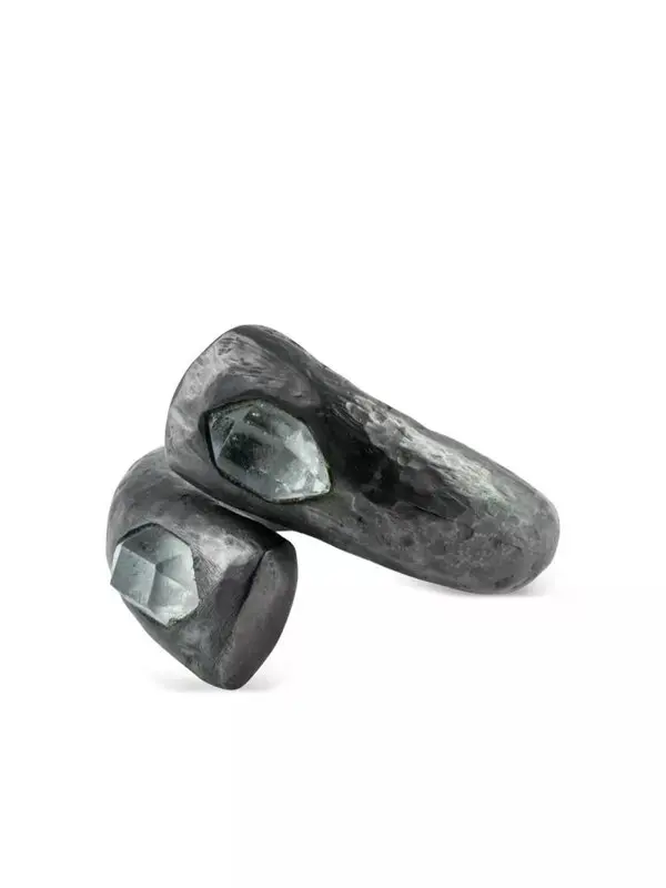 PARTS OF FOUR Sterling Silver Druid Quartz Ring - Black