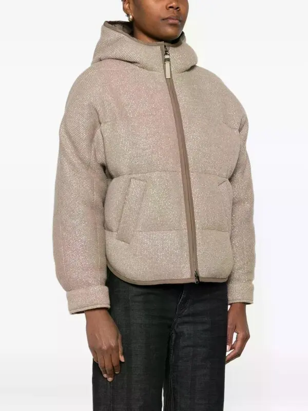 Brunello Cucinelli Hooded Puffer Jacket - Neutrals