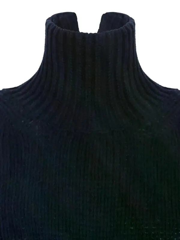 DOUUOD High Neck Ribbed Long Sleeve Sweater