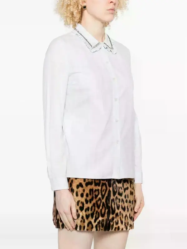 Miu Miu Embellished Ruffled-collar Shirt