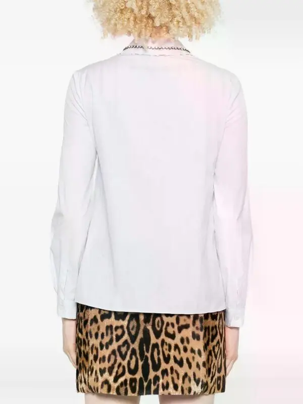 Miu Miu Embellished Ruffled-collar Shirt