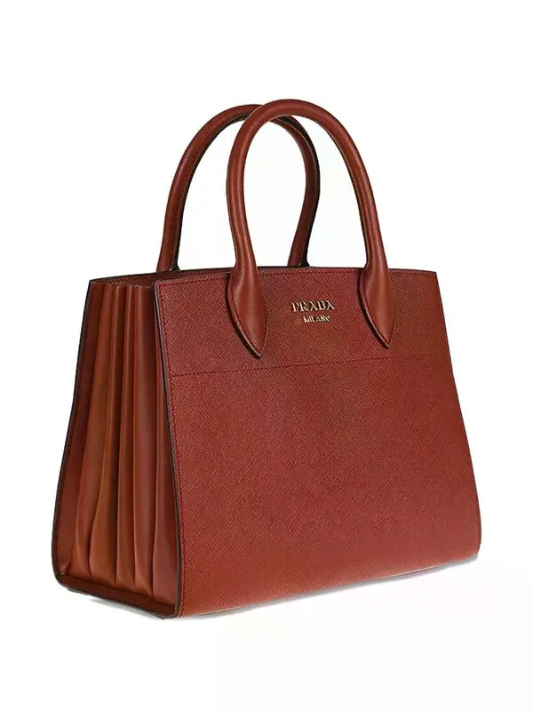 Prada Leather Tote Bag - Brown
