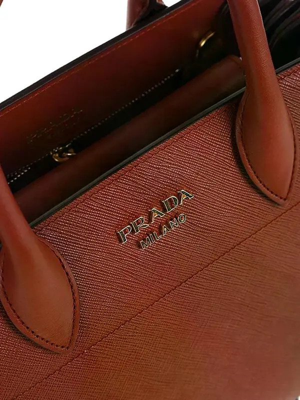 Prada Leather Tote Bag - Brown