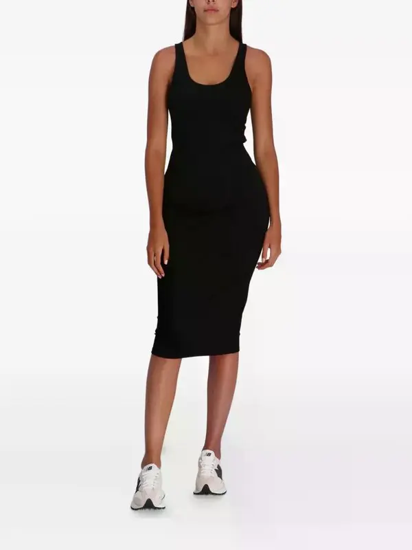 Armani Exchange Ribbed Midi Dress - Black