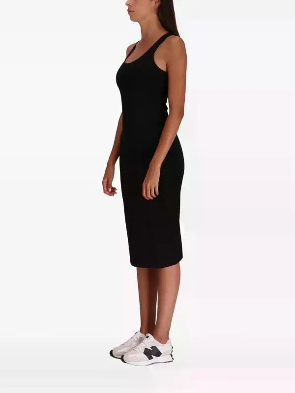 Armani Exchange Ribbed Midi Dress - Black