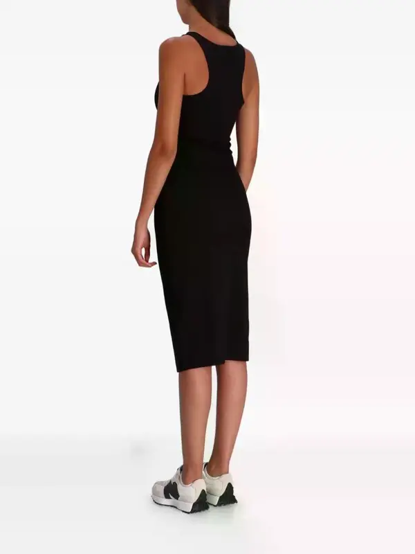 Armani Exchange Ribbed Midi Dress - Black