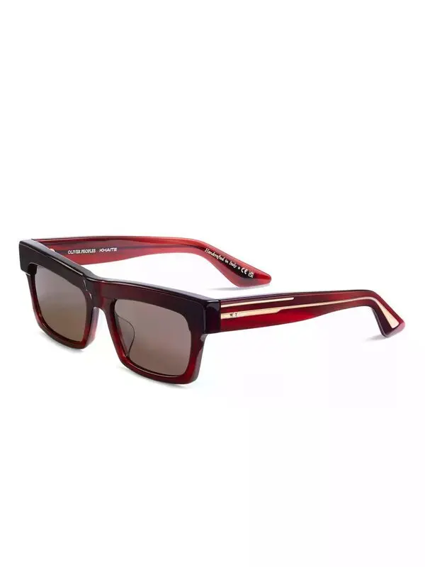 Khaite X Oliver Peoples Rectangle-frame Sunglasses - Red