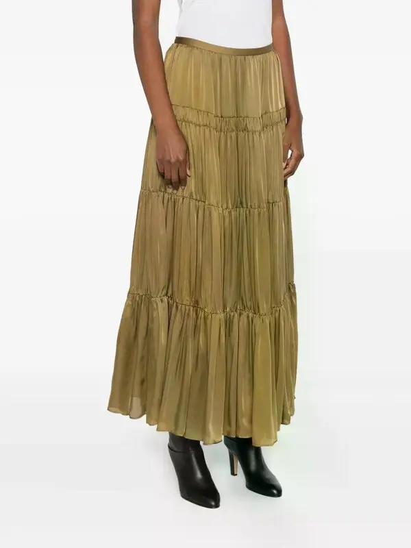 Ulla Johnson Silk Tiered A-line Skirt