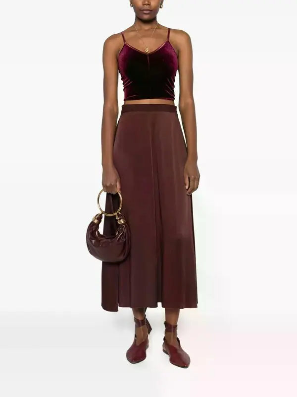 FORTE_FORTE Side-zip A-line Skirt - Brown