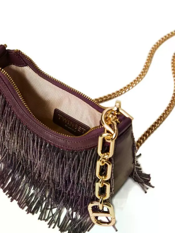 TWINSET Coissant Fringe Chain Shoulder Bag