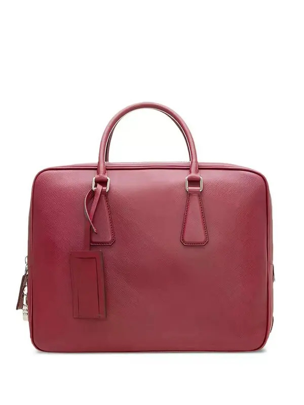 Prada Top-handle Leather Briefcase - Red
