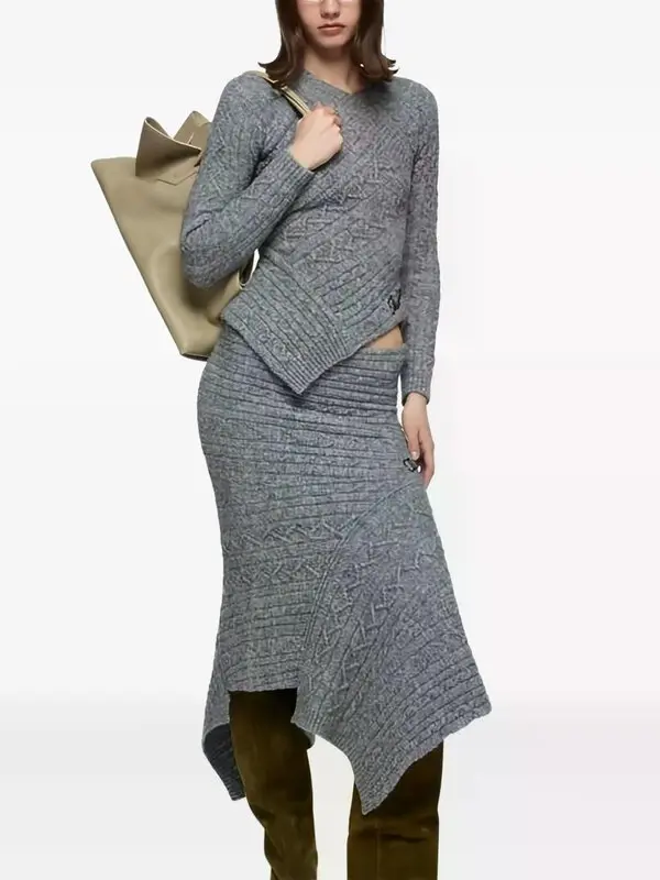 Attico Cable Knit Jumper - Grey
