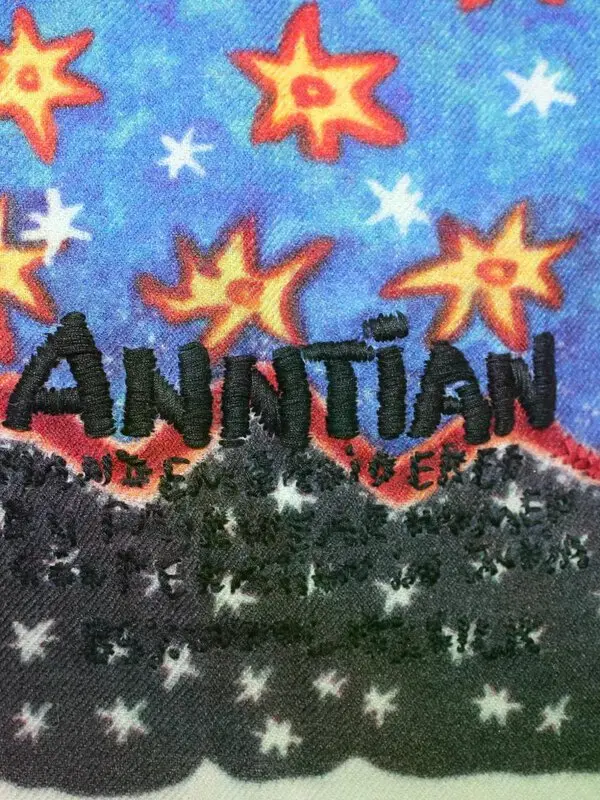 ANNTIAN Star-print Embroidered Scarf