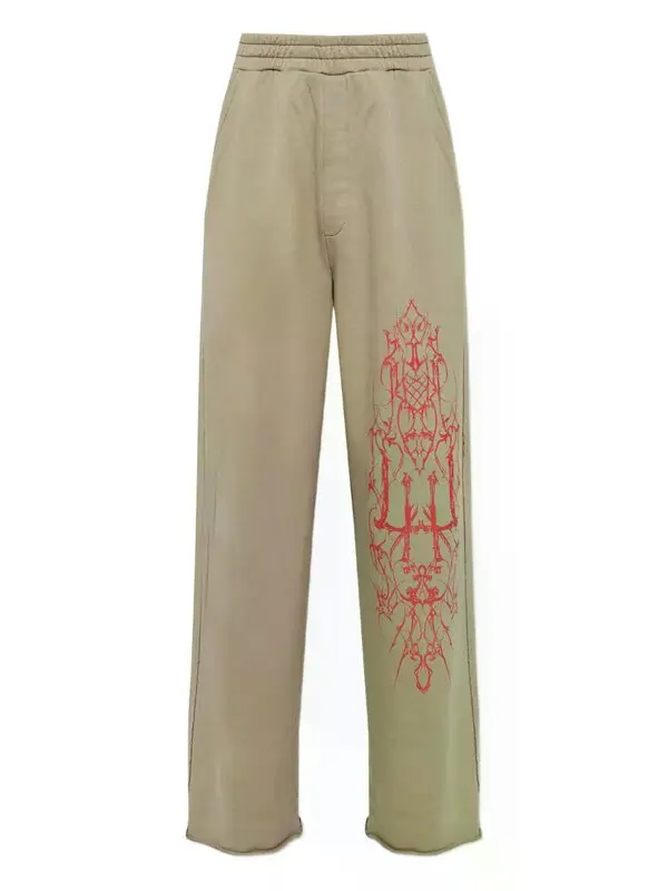 44 LABEL GROUP Graphic-print Trousers - Neutrals