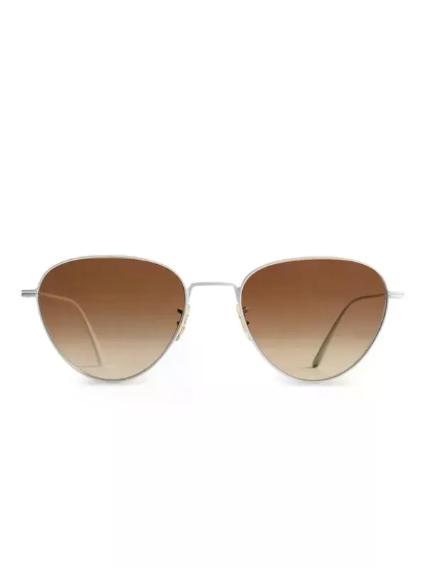 Khaite X Oliver Peoples Geometric Metal Frame Glasses - Silver