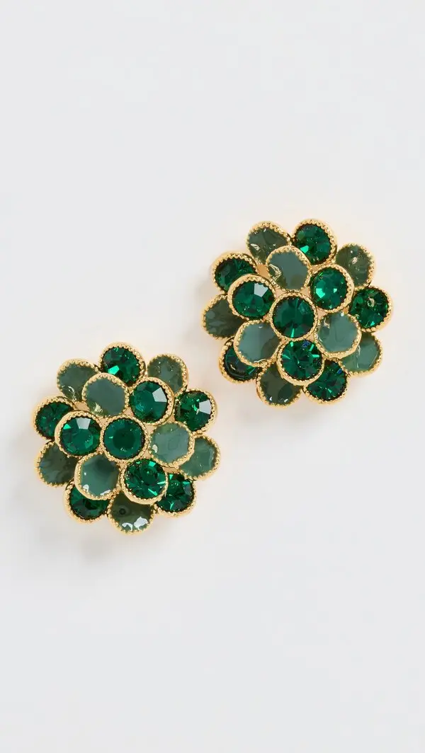 BY ADINA EDEN Colored Beaded Flower Stud Earrings