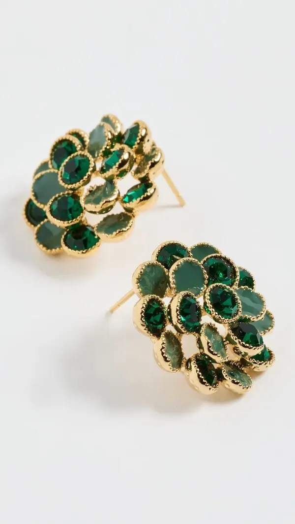 BY ADINA EDEN Colored Beaded Flower Stud Earrings