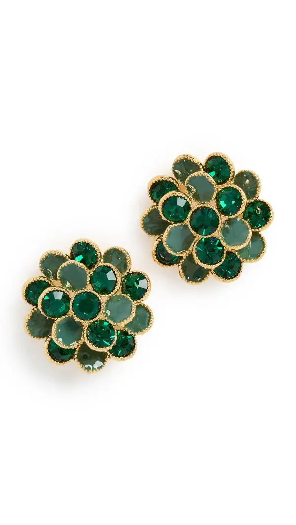 BY ADINA EDEN Colored Beaded Flower Stud Earrings