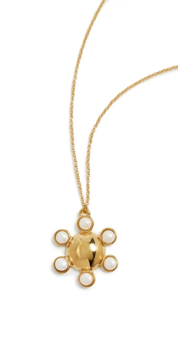 MAYAMAR Flower Pearl Pendant Necklace - Gold