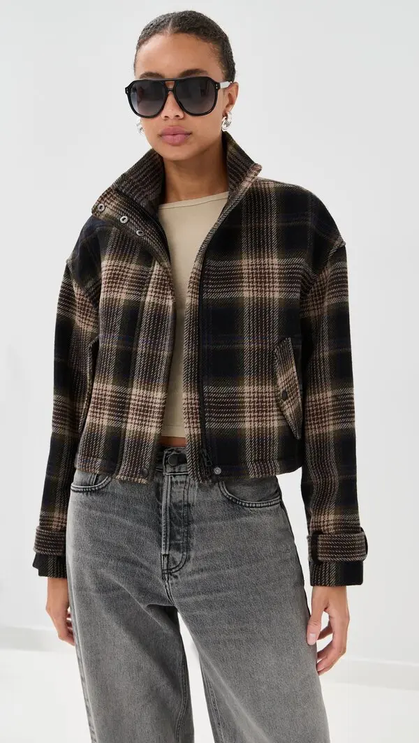 Veronica Beard Bateman Plaid Jacket - Black Multi