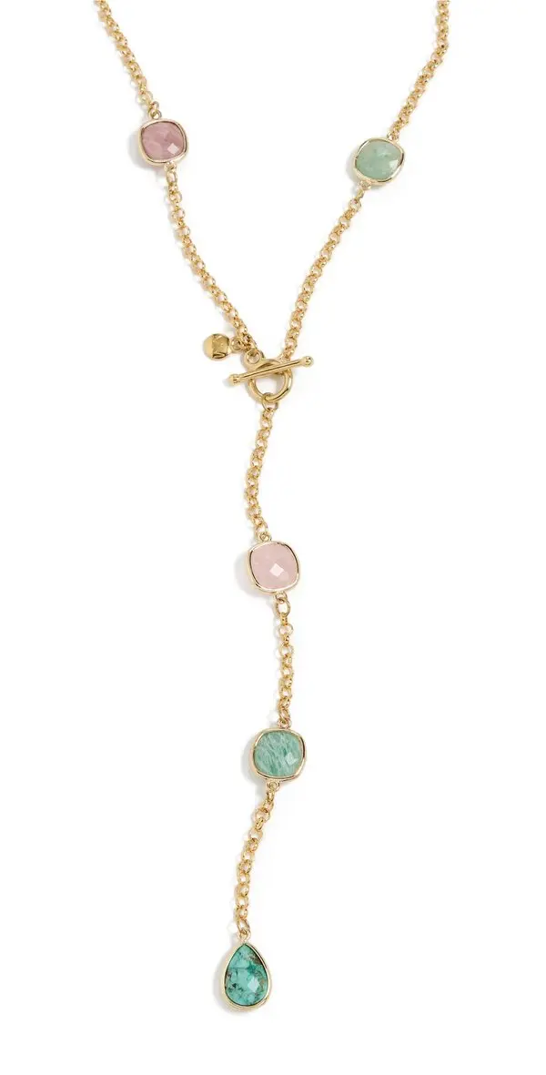 MAYAMAR Stone Lariat Necklace - Gold