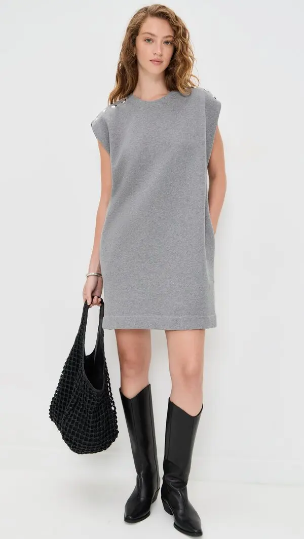 Clare V. Sleeveless Fleece Mini Dress