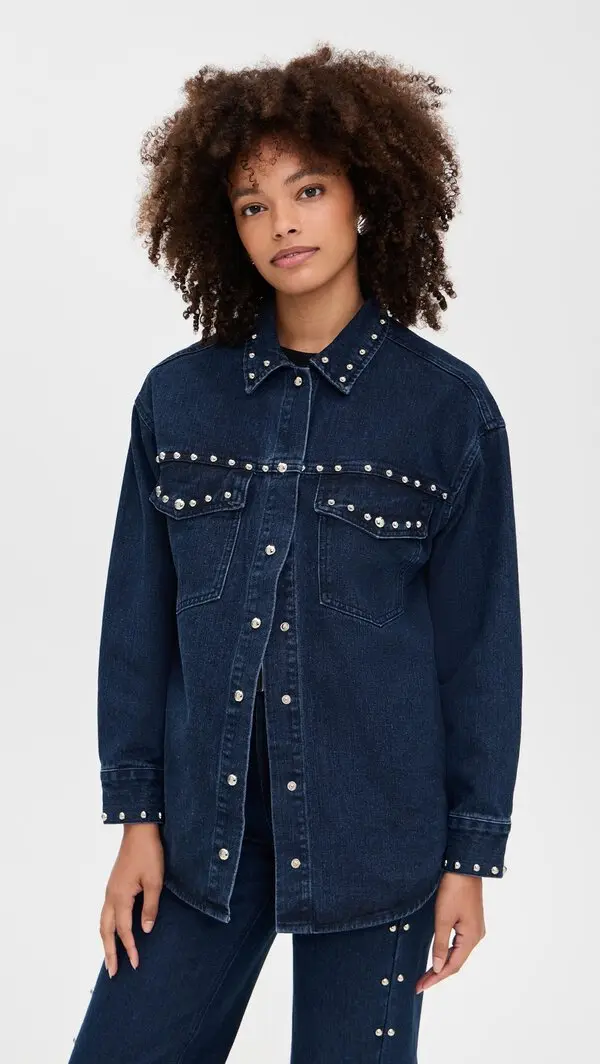 Moon River Studded Denim Jacket