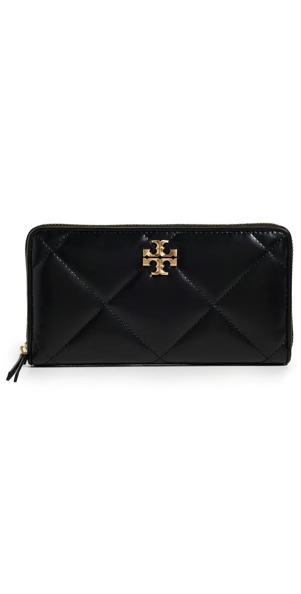 Tory Burch Kira Diamond Quilt Zip Continental Wallet - Black