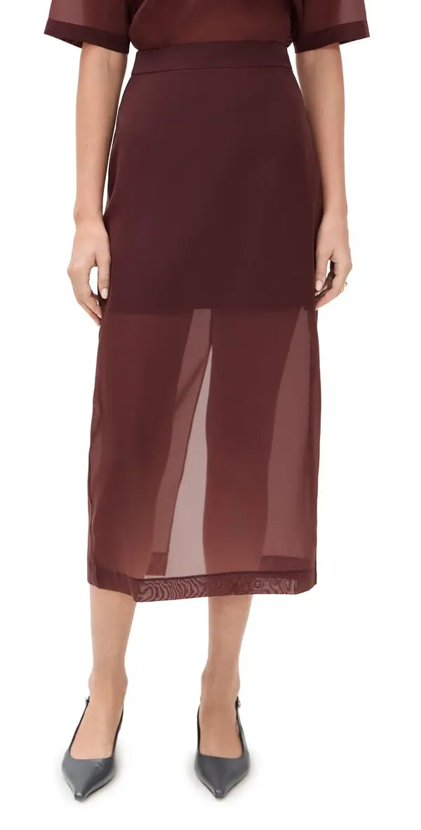 LE BOP Olivia Organza Skirt - Mahogany