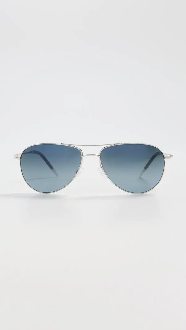 Oliver Spencer Benedict Aviator Sunglasses - Silver