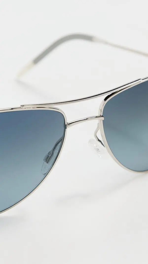 Oliver Spencer Benedict Aviator Sunglasses - Silver