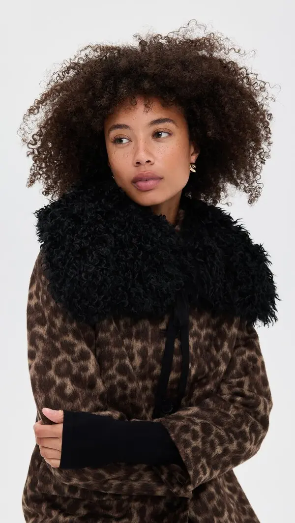 Apparis Eliza Shearling Collar - Noir