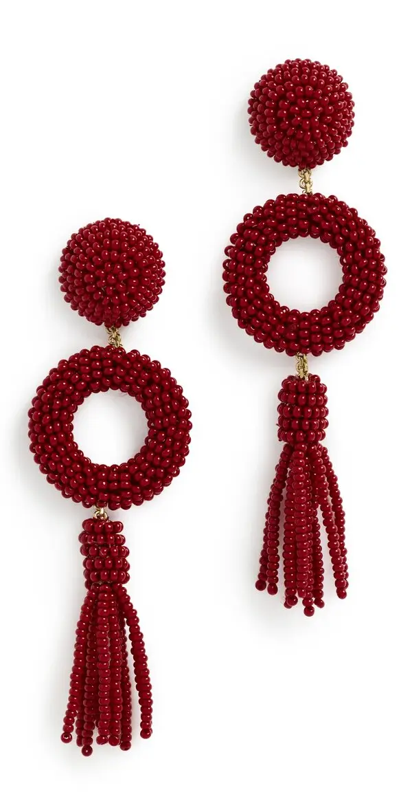 Deepa Gurnani Oliver Earrings - Maroon