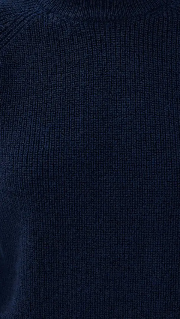Tibi Cardigan Stitch Wool Shrunken Crewneck