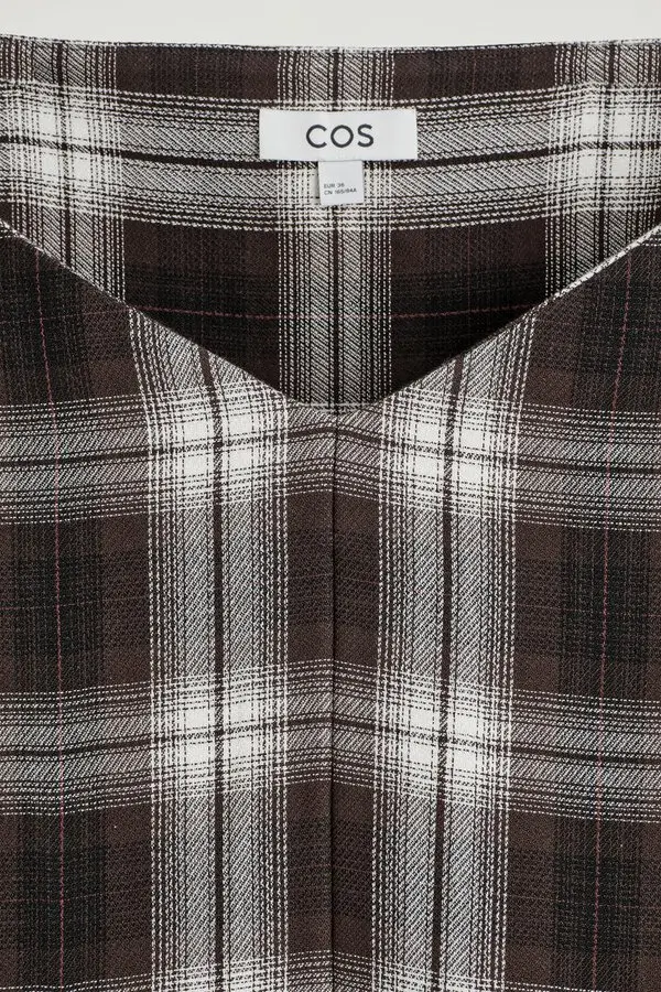 Cos Checked V-neck Top