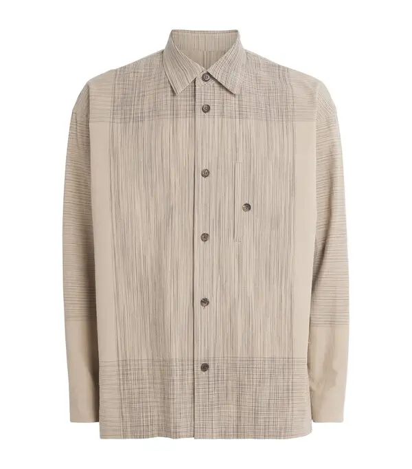 Issey Miyake Kasuri Patchwork Shirt - Beige