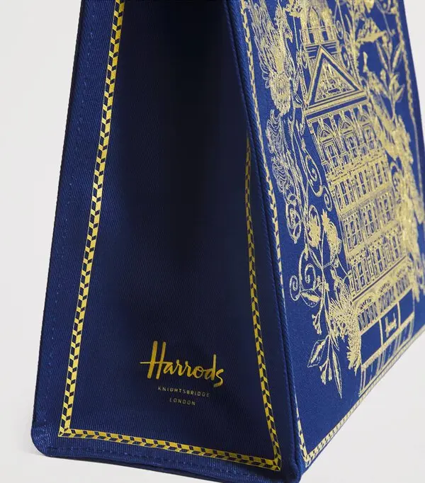 Harrods Small Building Shopper Bag - Navy
