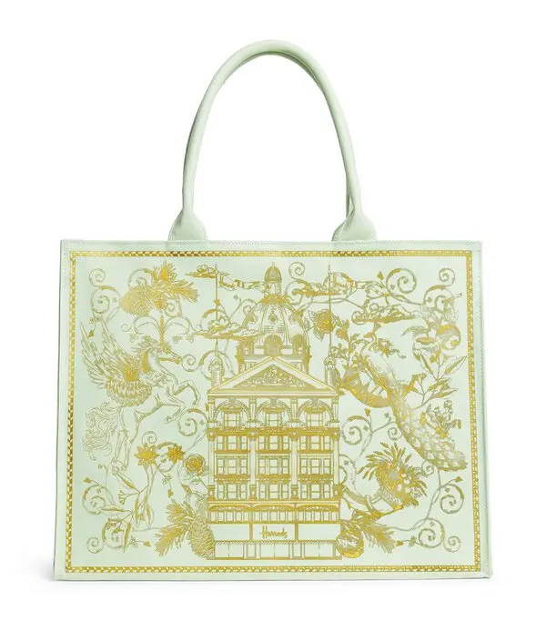 Harrods Building Shopper Bag - Green